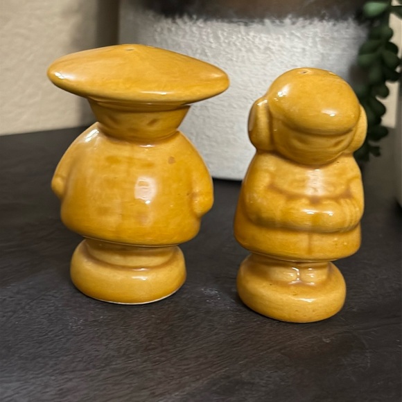 Accents | Vintage Chinese Salt And Pepper Shakers Mustard Yellow | Poshmark